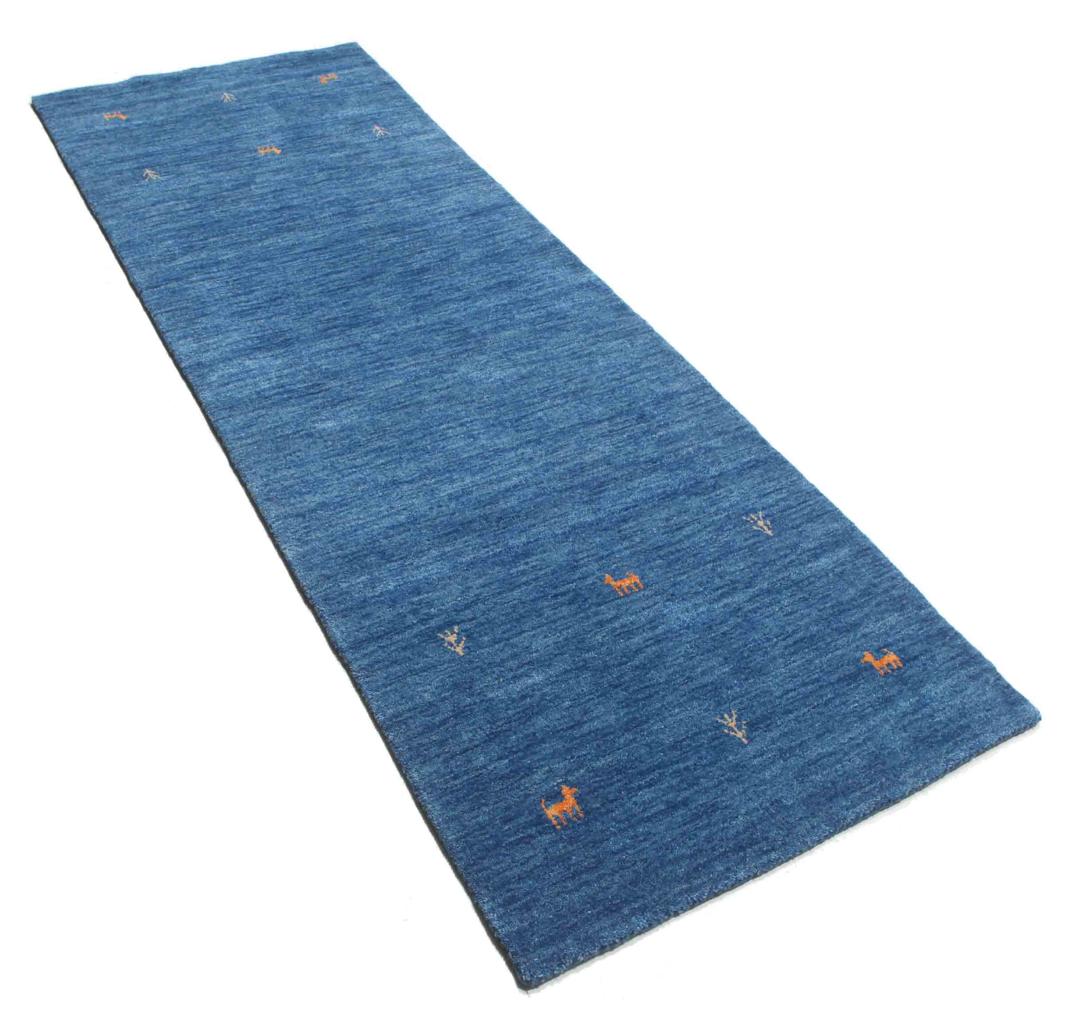 Rugvista premium - Gabbeh loom Two Lines - Blue, Runner 80 x 250 cm ...