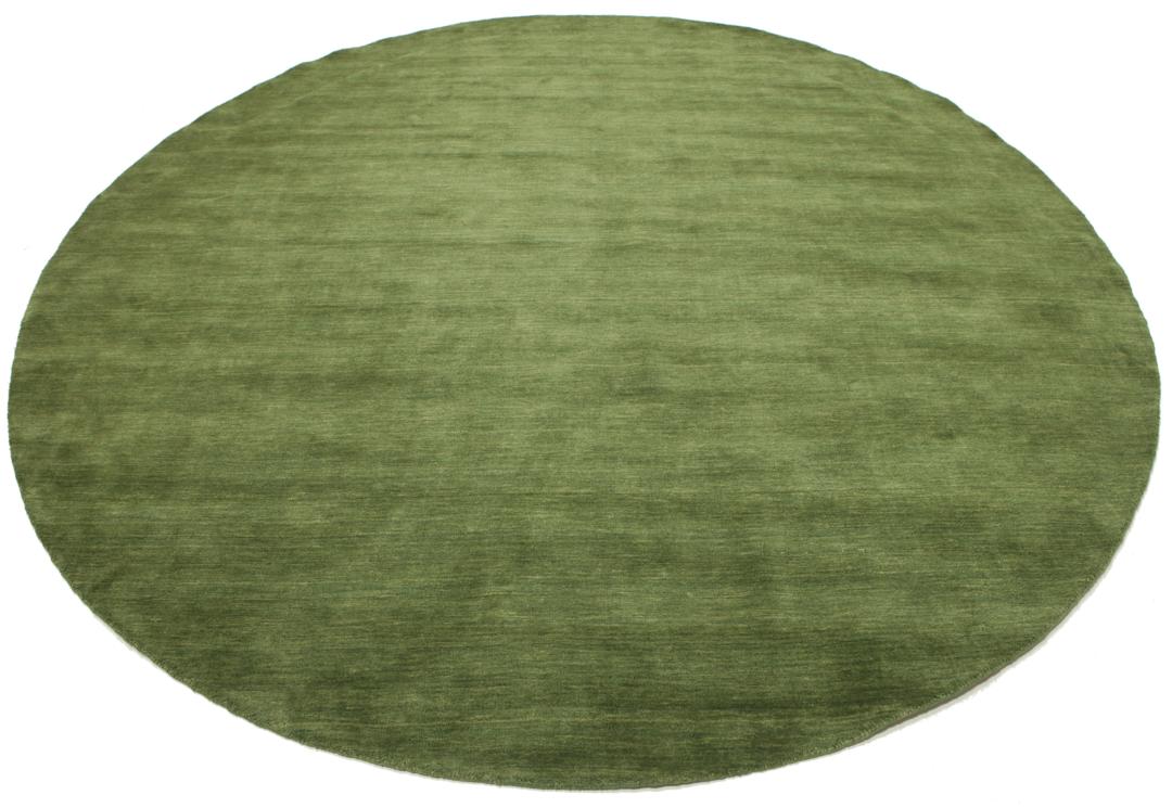 Rugvista premium - Handloom - Groen, Rond Ø 100 cm Wol Vloerkleed ...