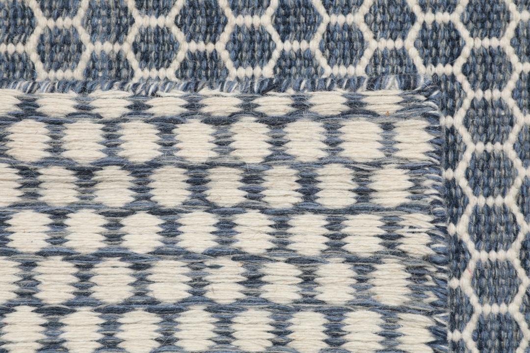 Rugvista core - Kelim Honey Comb - Blue 190 x 240 cm Wool Rug - Rugvista