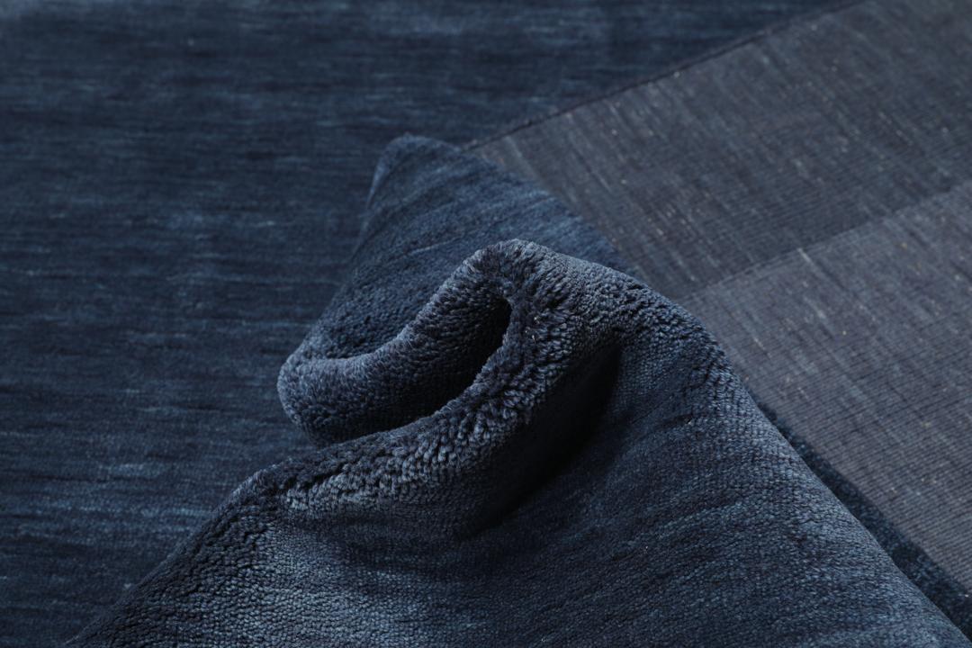Rugvista premium - Handloom Frame - Mörkblå 300 x 300 cm Ullmatta ...