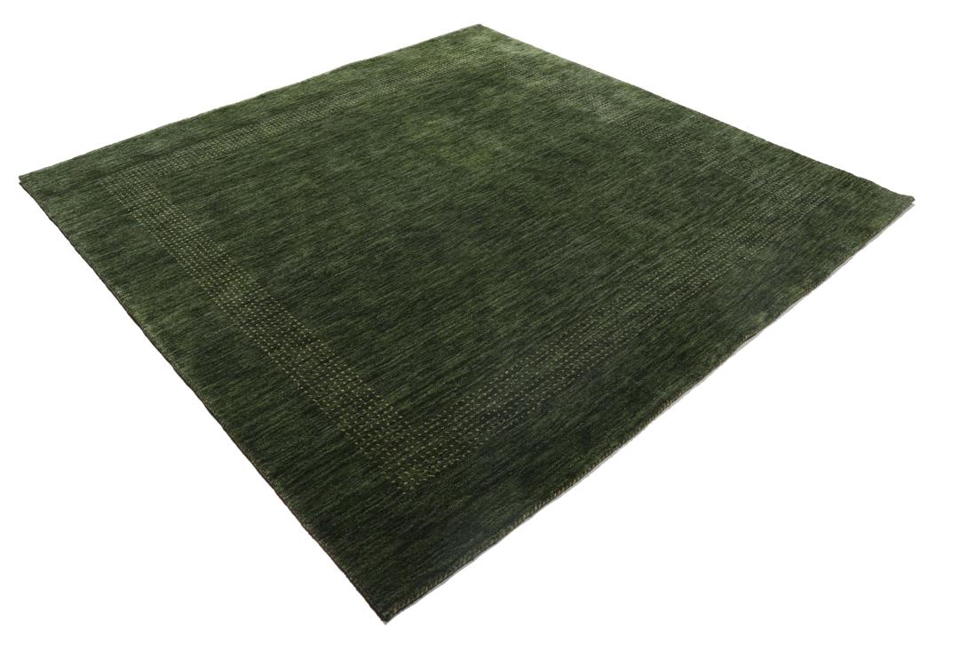 Rugvista core - Handloom Gabba - フォレストグリーン 200 x 200 cm ウール 絨毯 - Rugvista