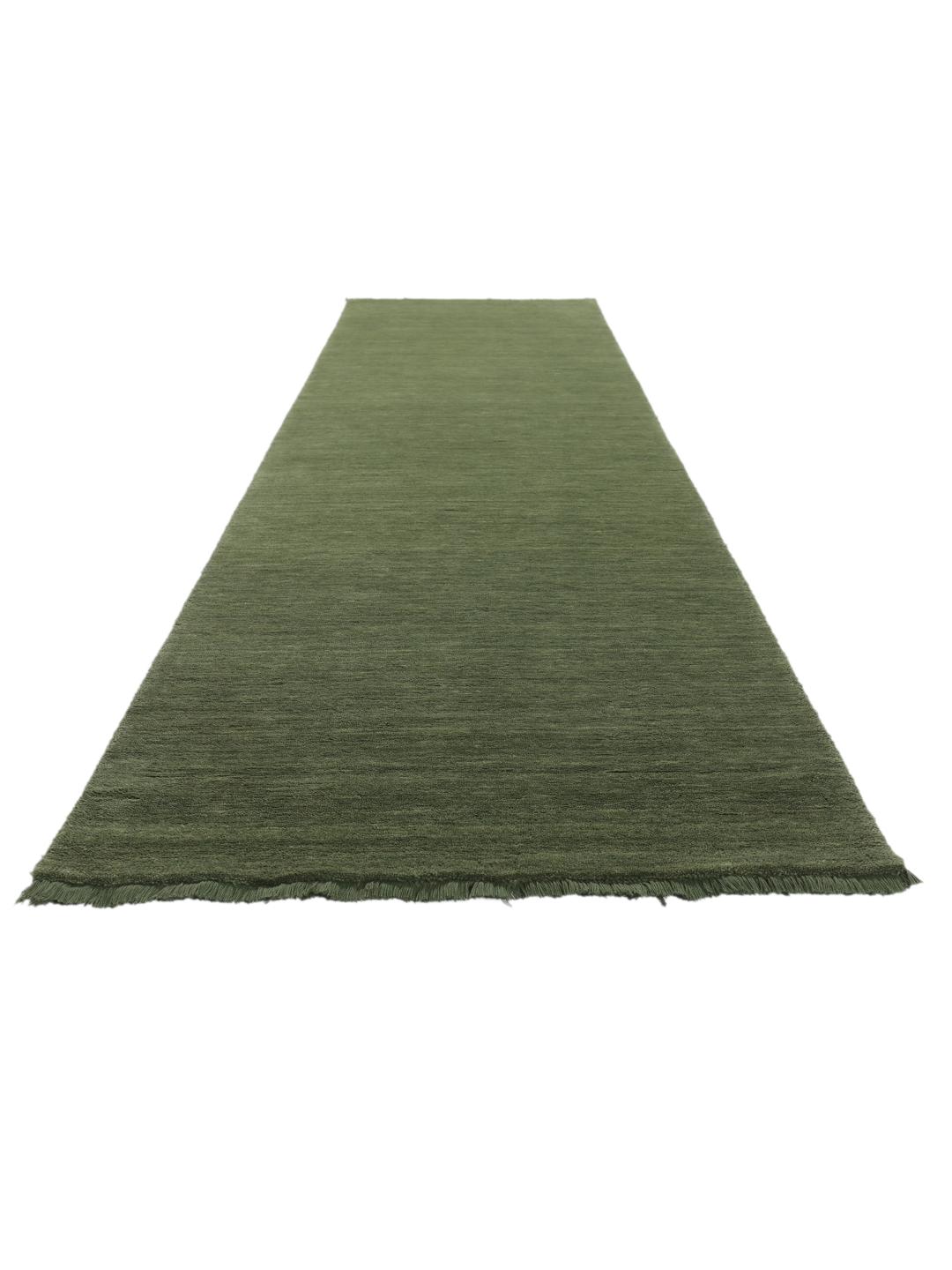 Rugvista premium - Handloom fringes - Verde Pădure, Traversă 80 x 300 ...