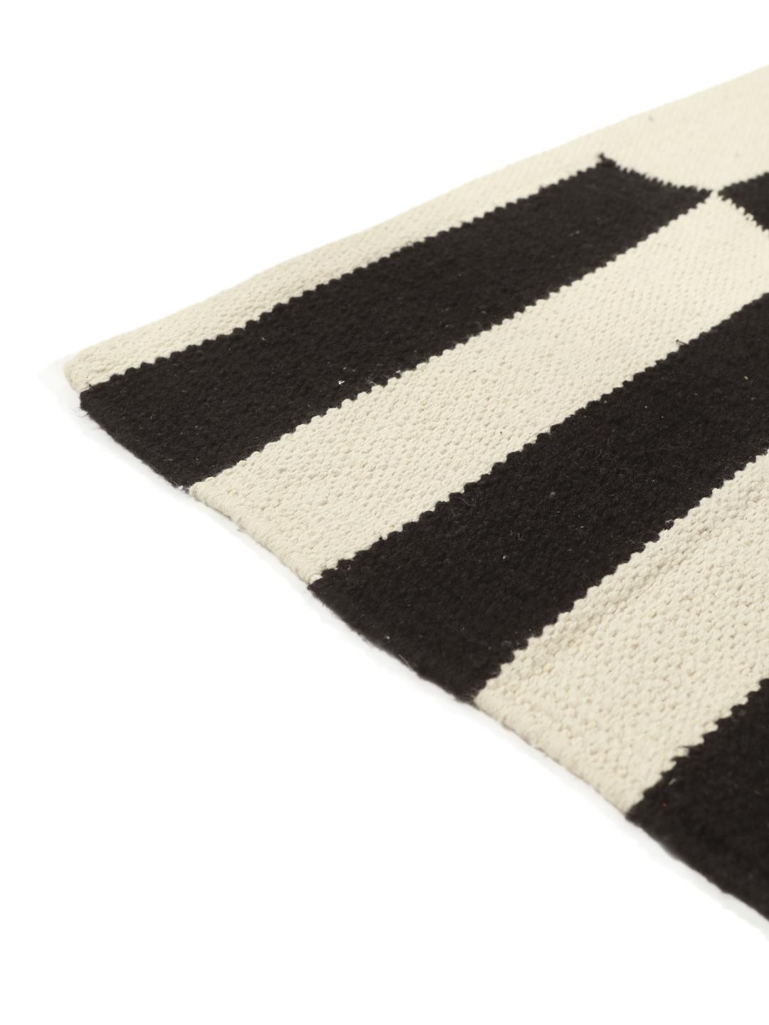 Teppich Schwarz Weiss Gestreift