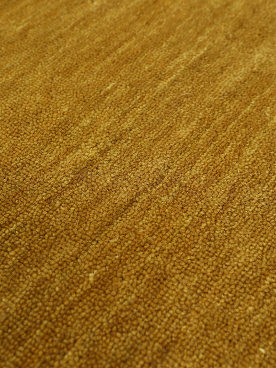 Rugvista premium - Handloom - Senapsgul, Rund Ø 200 cm Ullmatta - Rugvista