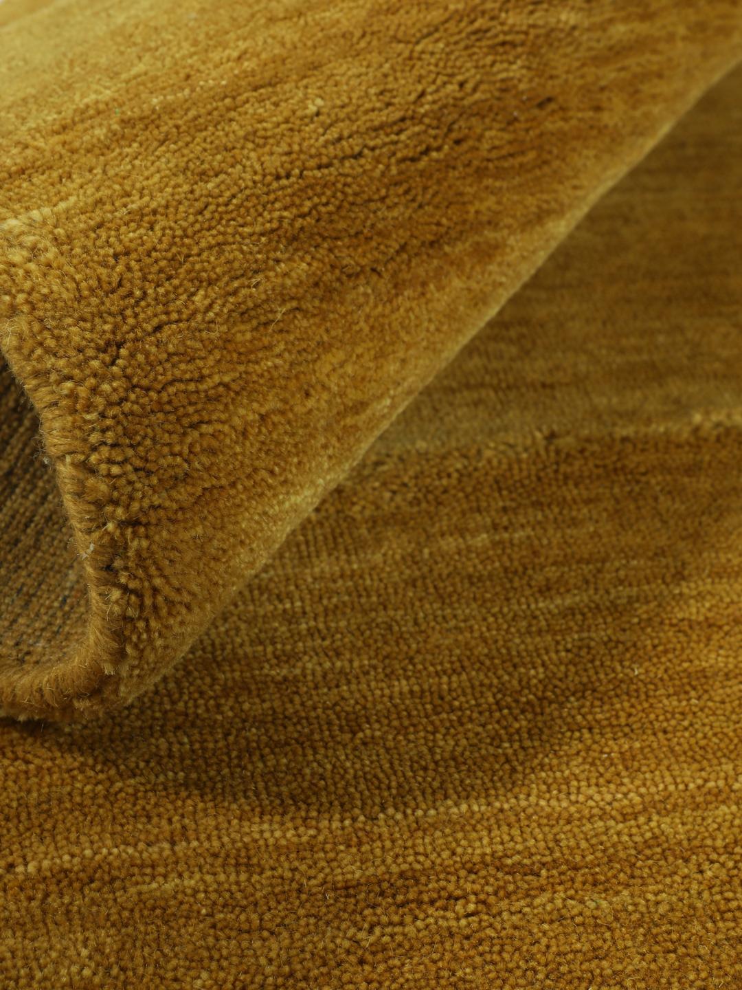 Rugvista premium - Handloom - Senapsgul, Rund Ø 200 cm Ullmatta - Rugvista