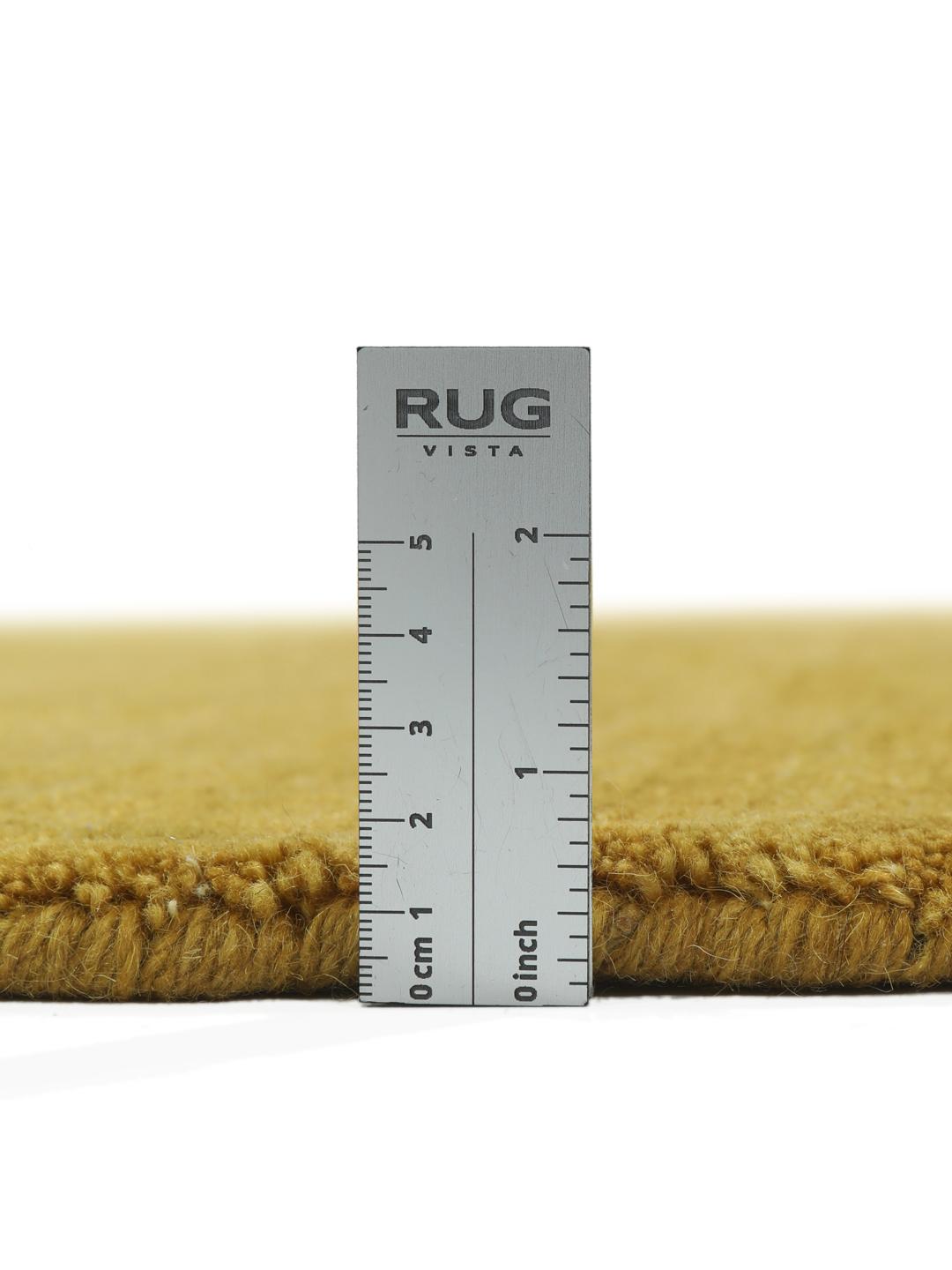 Rugvista premium - Handloom - Senapsgul, Rund Ø 200 cm Ullmatta - Rugvista