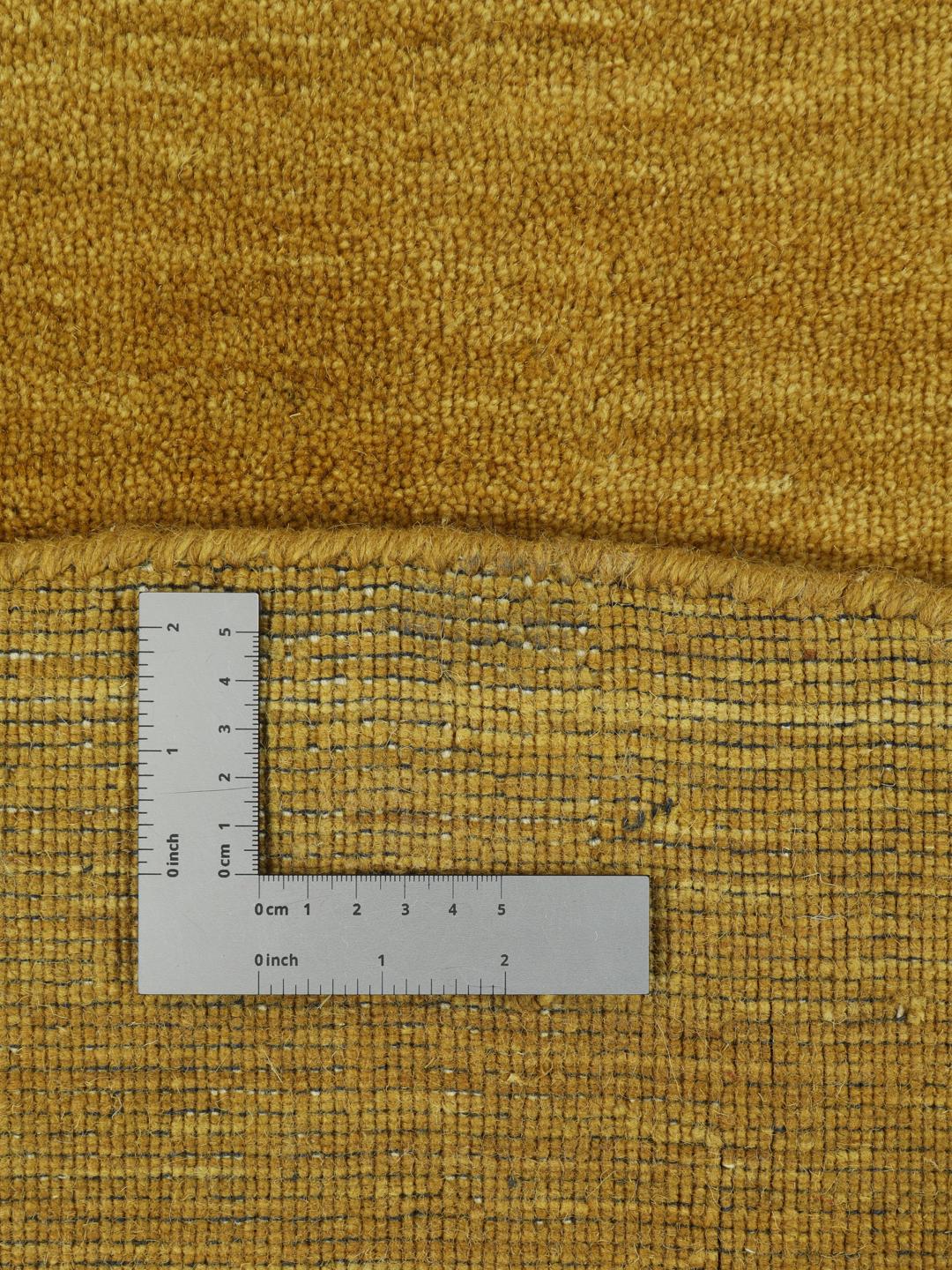 Rugvista premium - Handloom - Senapsgul, Rund Ø 200 cm Ullmatta - Rugvista