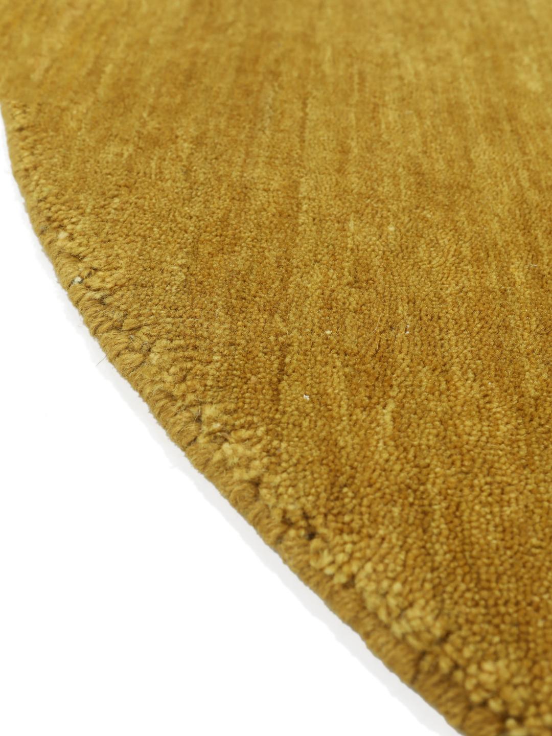 Rugvista premium - Handloom - Senfgelb, Rund Ø 250 cm Wollteppich ...