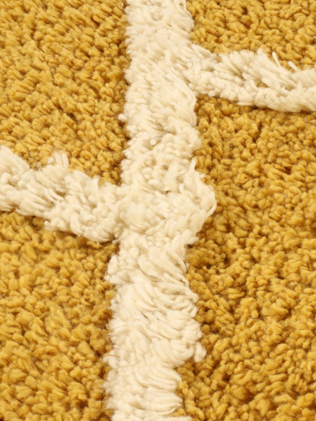 Rugvista essential - Riviera - Yellow / Natural White, Round Ø 90 cm ...