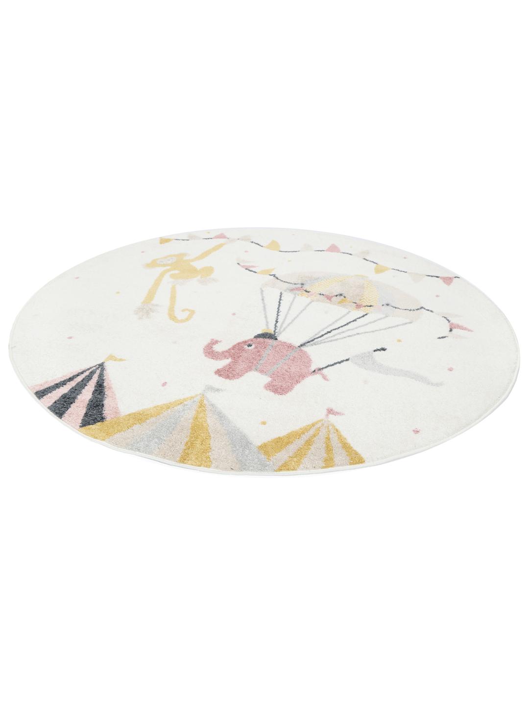 Rugvista essential - Monkey Circus - Pink / Off White, Round Ø 150 cm ...