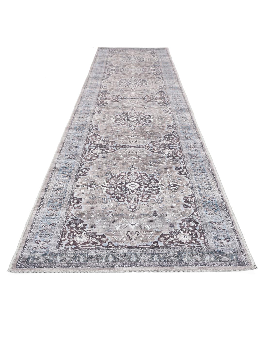 Rugvista essential - Gina Oriental - Harmaa / Beige, Pitkä 80 x 350 cm ...