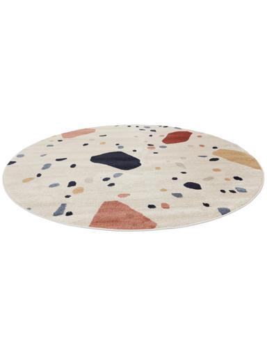Rugvista essential - Beverly - Cream Beige / Blue, Round Ø 200 cm Rug ...