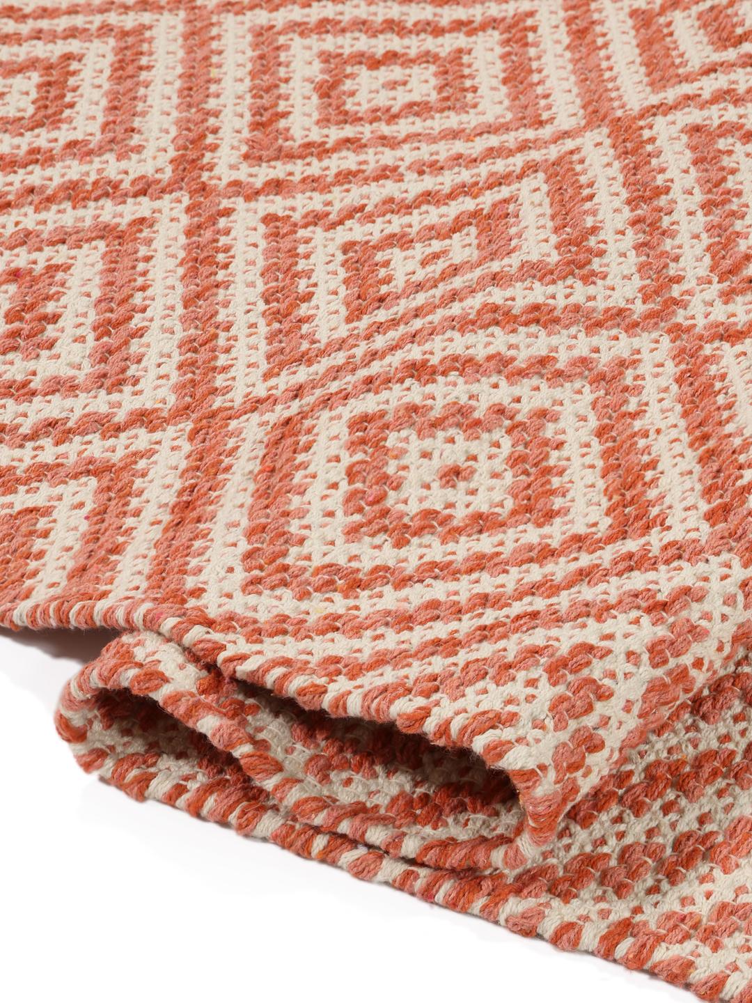 Rugvista essential - Solveig - Koraalrood / Wit 160 x 230 cm Katoen ...