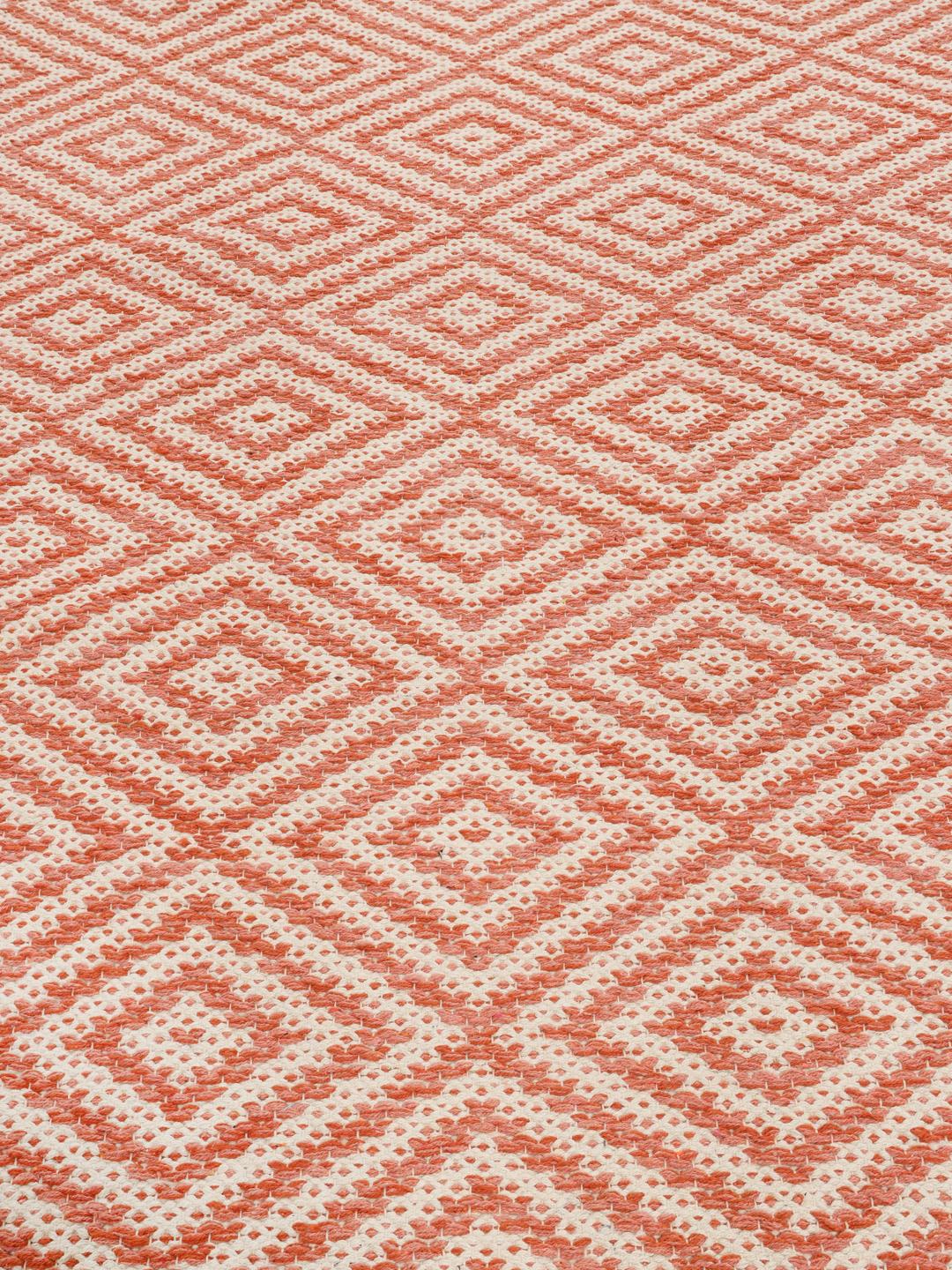 Rugvista essential - Solveig - Koraalrood / Wit 160 x 230 cm Katoen ...