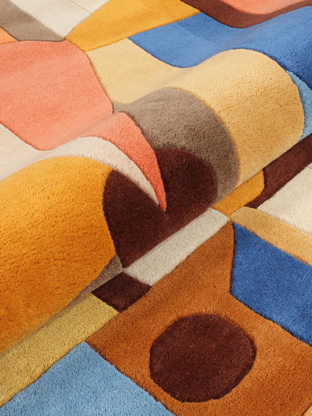 Rugvista premium - Quentin - Niebieski / Pomarańczowy 100 x 160 cm ...