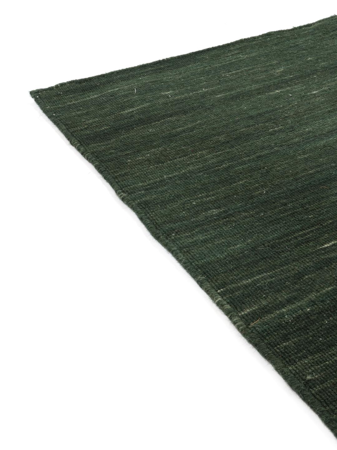 Rugvista core - Handloom flat - Forest Green, Runner 80 x 400 cm Wool ...