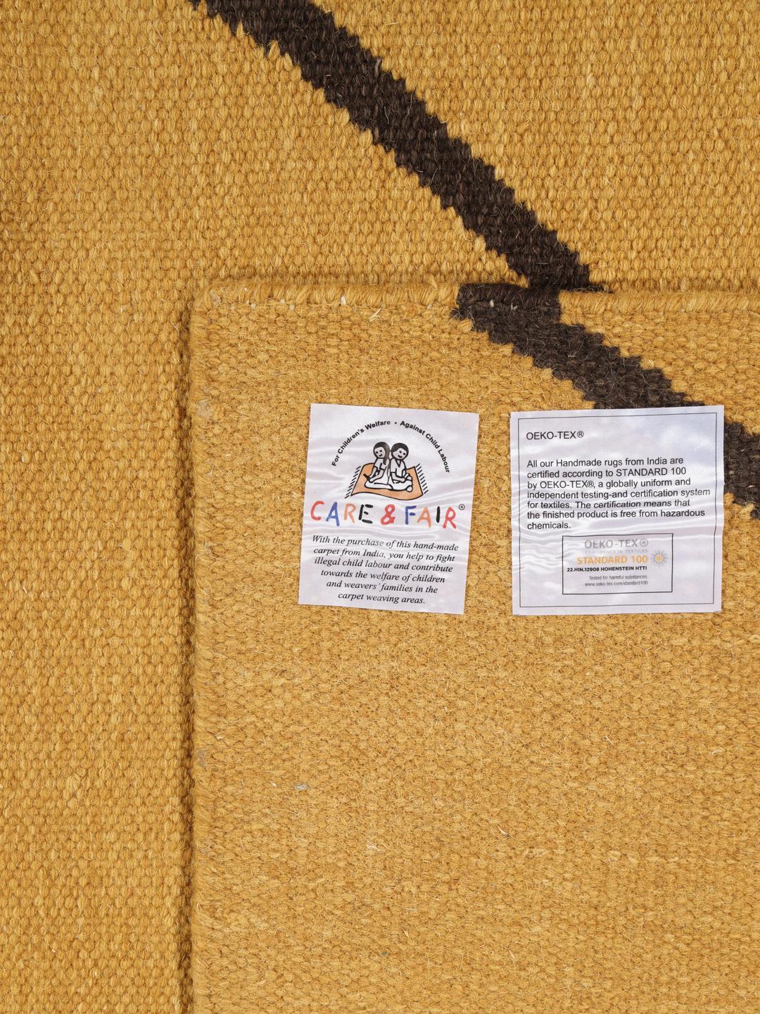 Rugvista core - Medina - Senfgelb / Dunkelbraun 160 x 230 cm ...