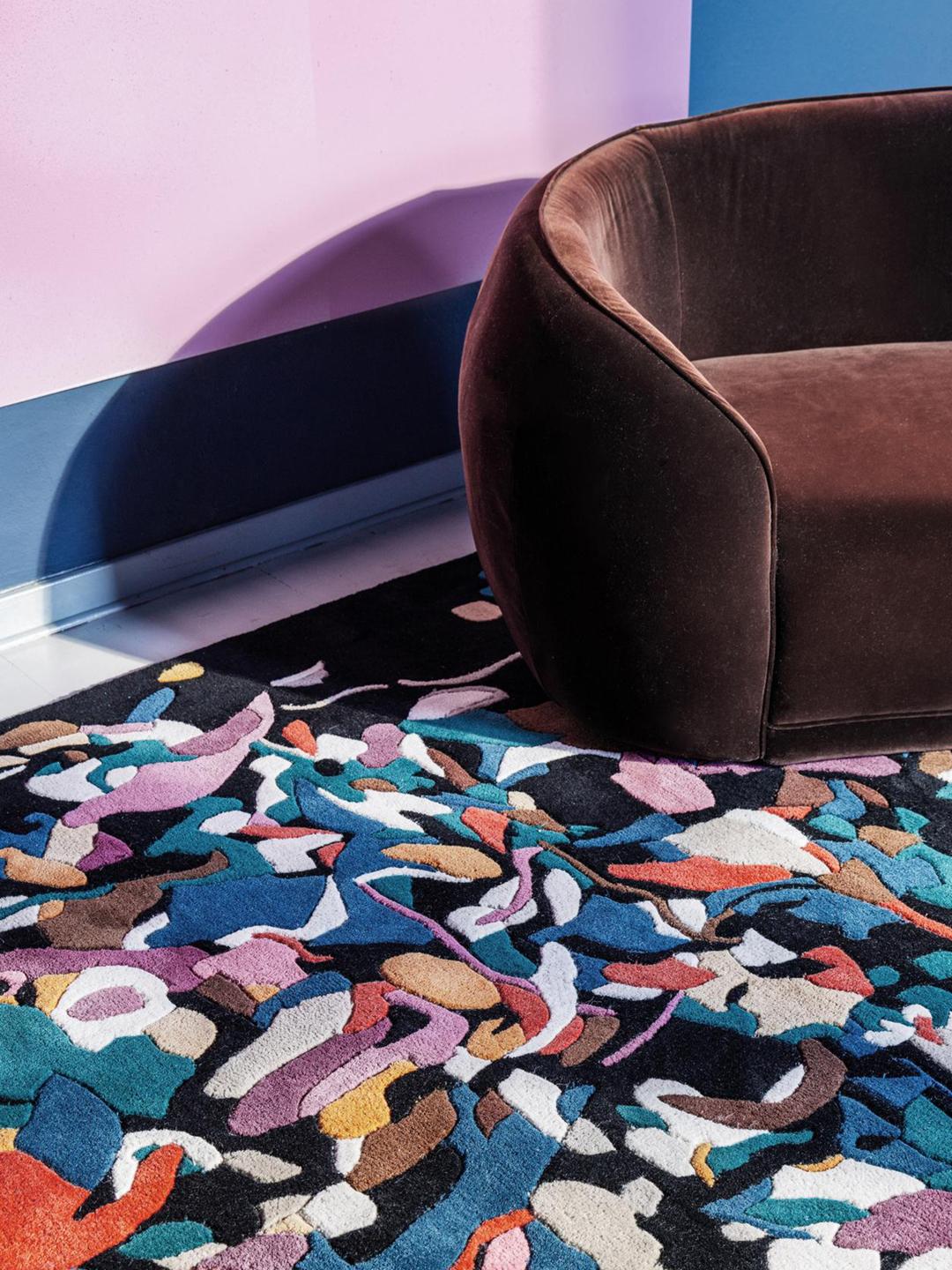 Rugvista premium - North Sea Microplastics - Black / Multicolor 160 x ...