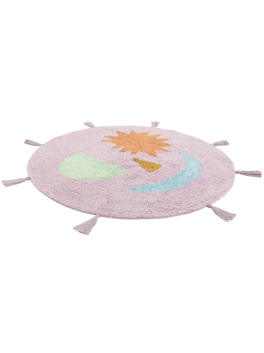 Rugvista core - Smiley - Lilla / Flerfarget, Rundt Ø 150 cm ...