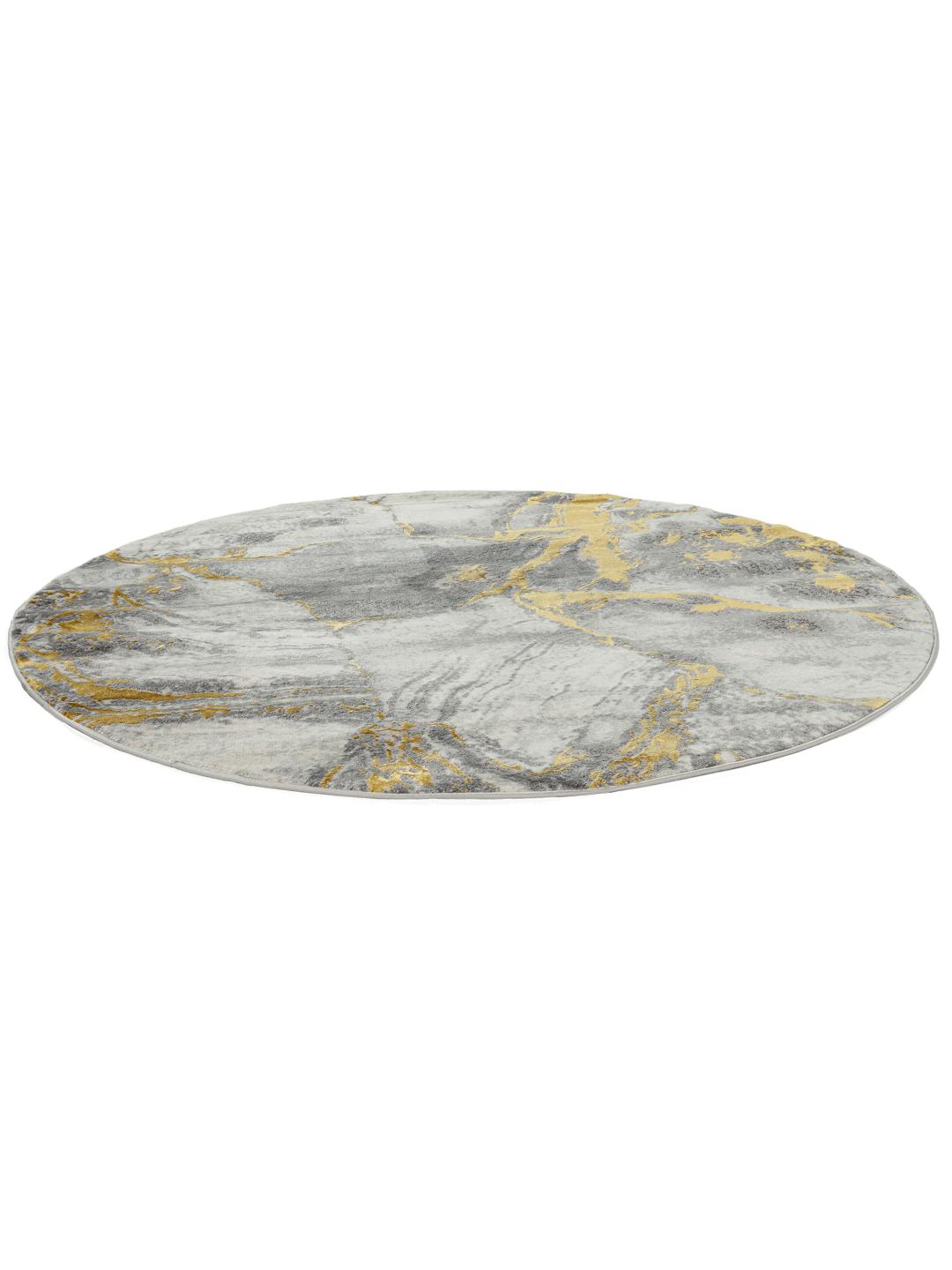 Rugvista core - Antonie - Gri Deschis / Auriu, Rotund Ø 200 cm Covor ...