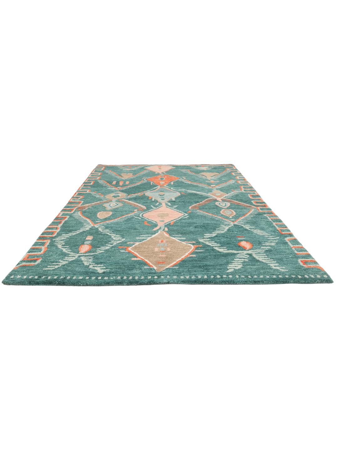 Rugvista premium - Sprinkle - Green / Multicolor 200 x 300 cm Wool Rug ...