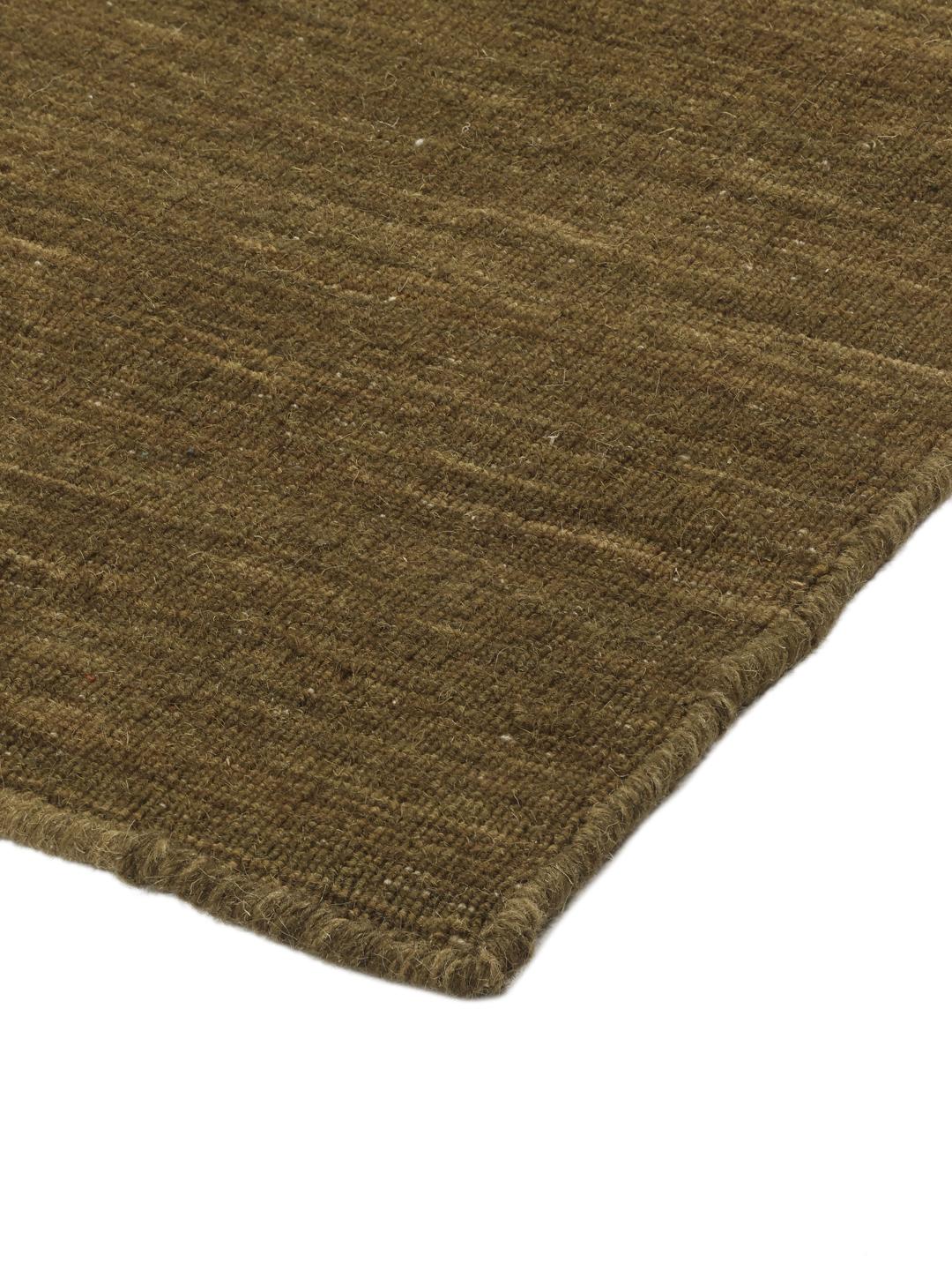 Rugvista core - Handloom flat - Olivengrønn 300 x 400 cm Ullteppe ...