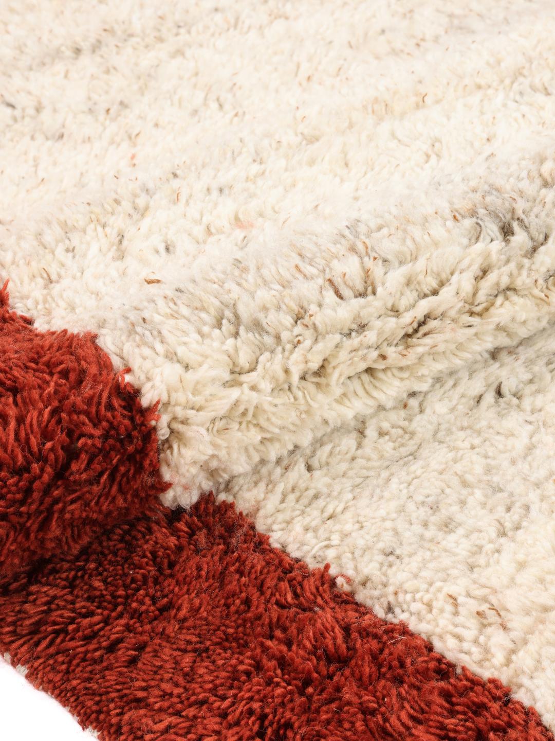 Rugvista premium - Rista - Roströd / Beige 200 x 300 cm Ullmatta - Rugvista