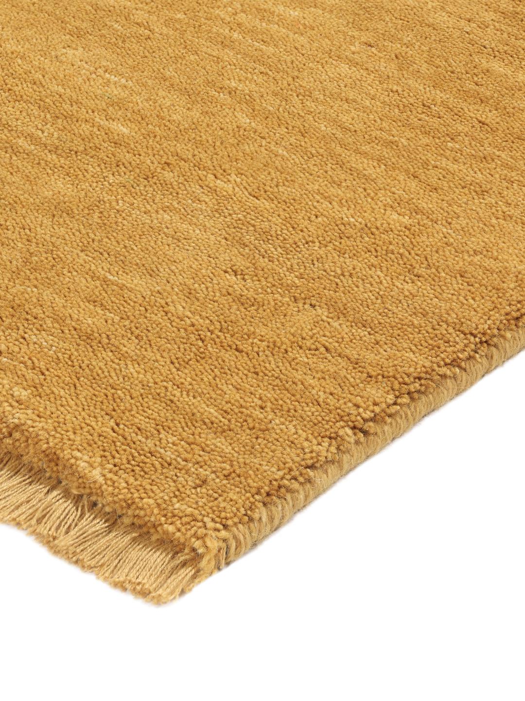 Rugvista premium - Handloom fringes - Senfgelb 160 x 230 cm Wollteppich ...