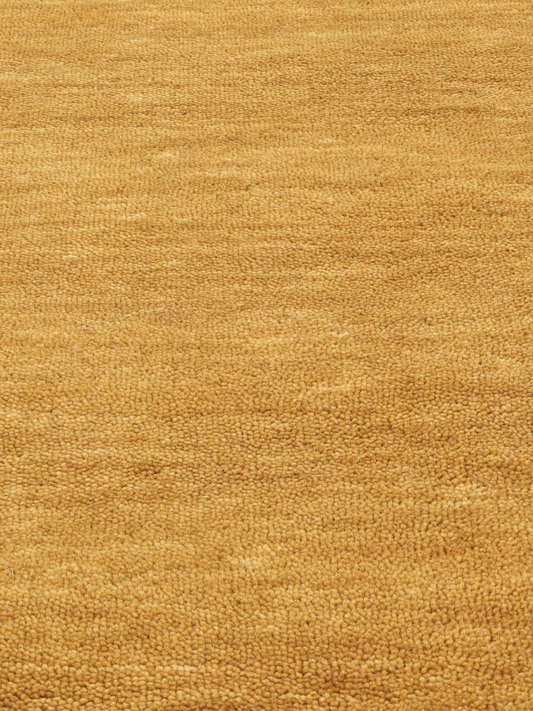 Rugvista premium - Handloom fringes - Senfgelb 160 x 230 cm Wollteppich ...