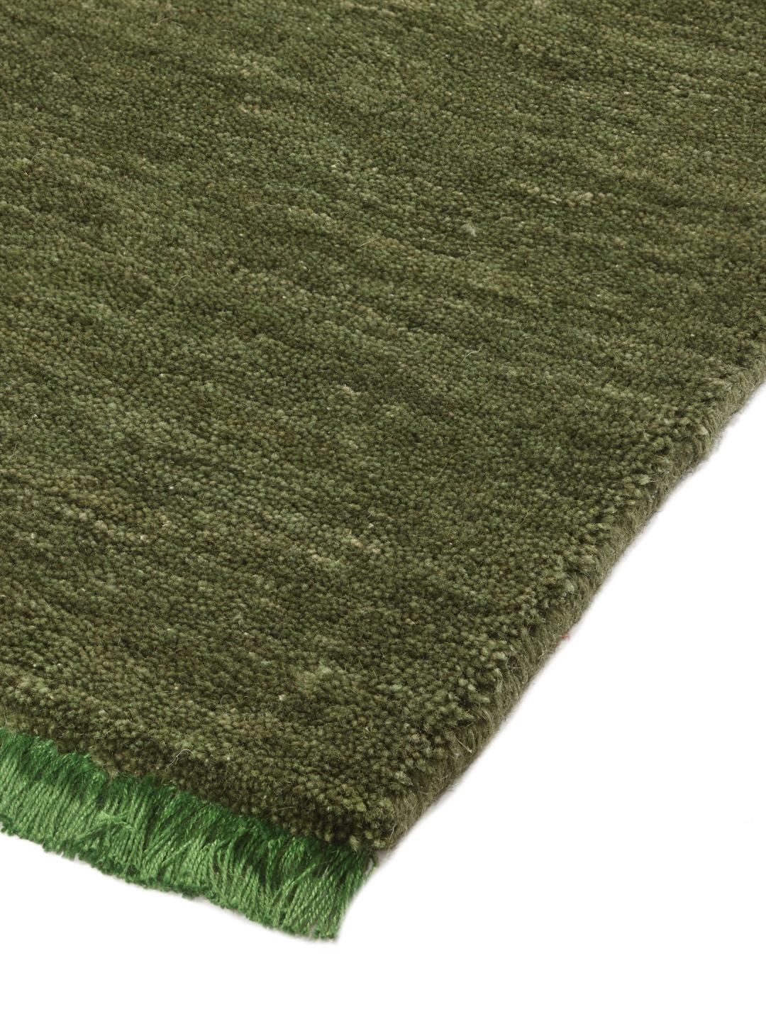 Rugvista premium - Handloom fringes - Grønn 200 x 300 cm Ullteppe ...