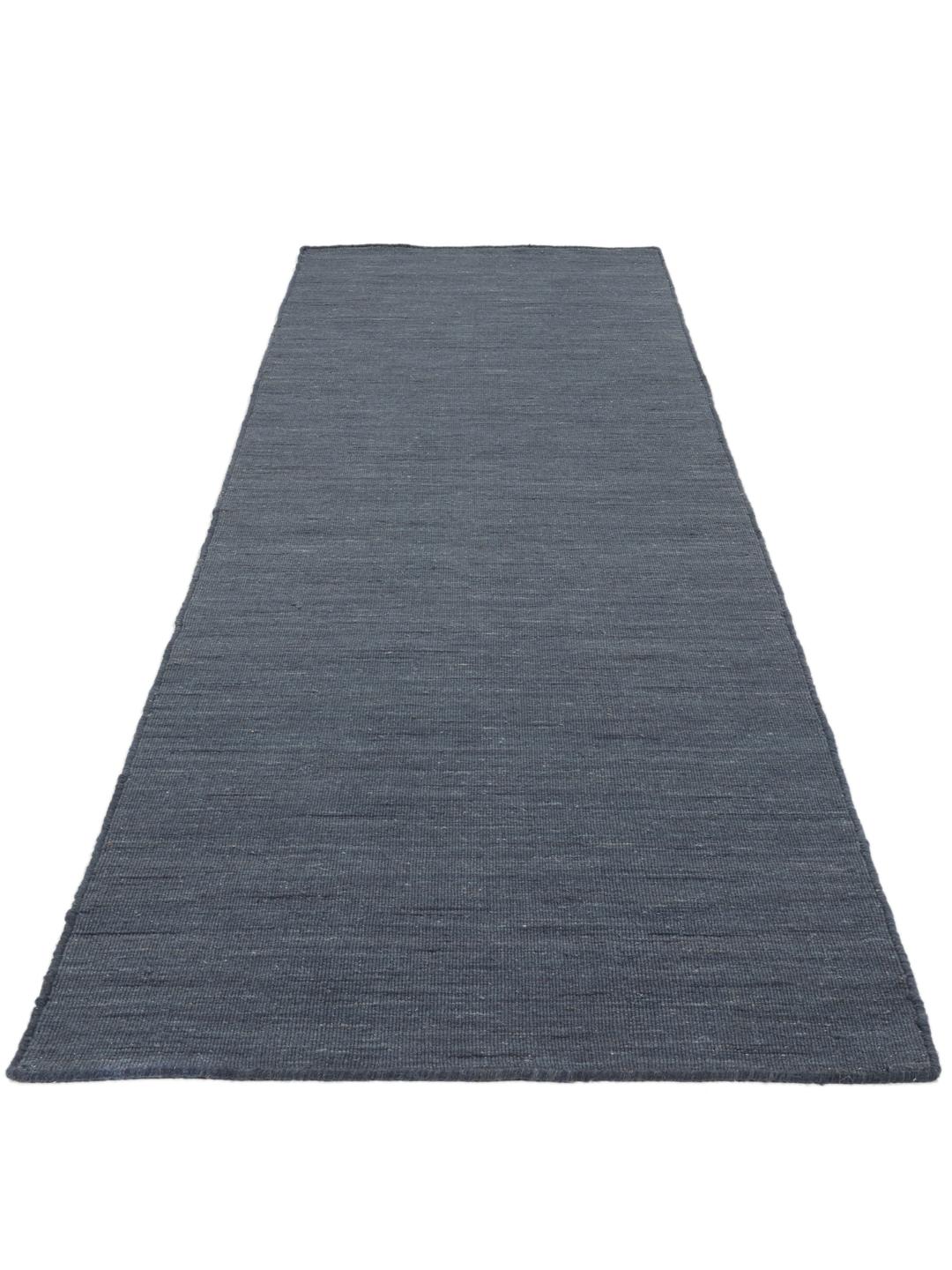 Rugvista core - Handloom flat - Navy Blue, Runner 80 x 300 cm Wool Rug ...