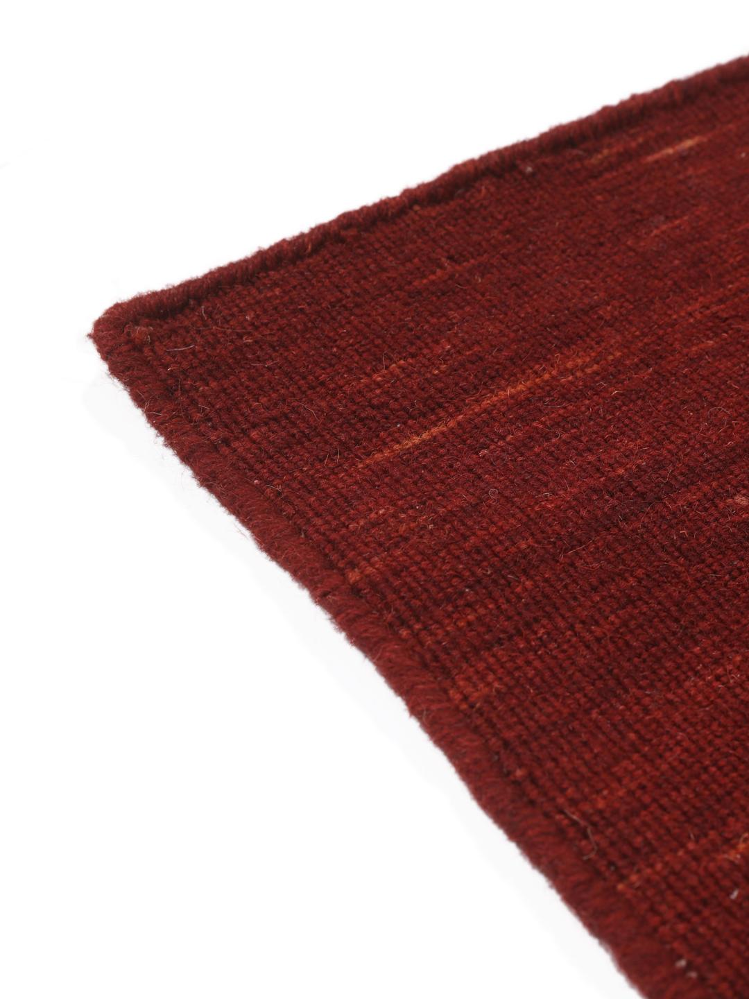 Rugvista core - Handloom flat - Dark Red 250 x 250 cm Wool Rug - Rugvista