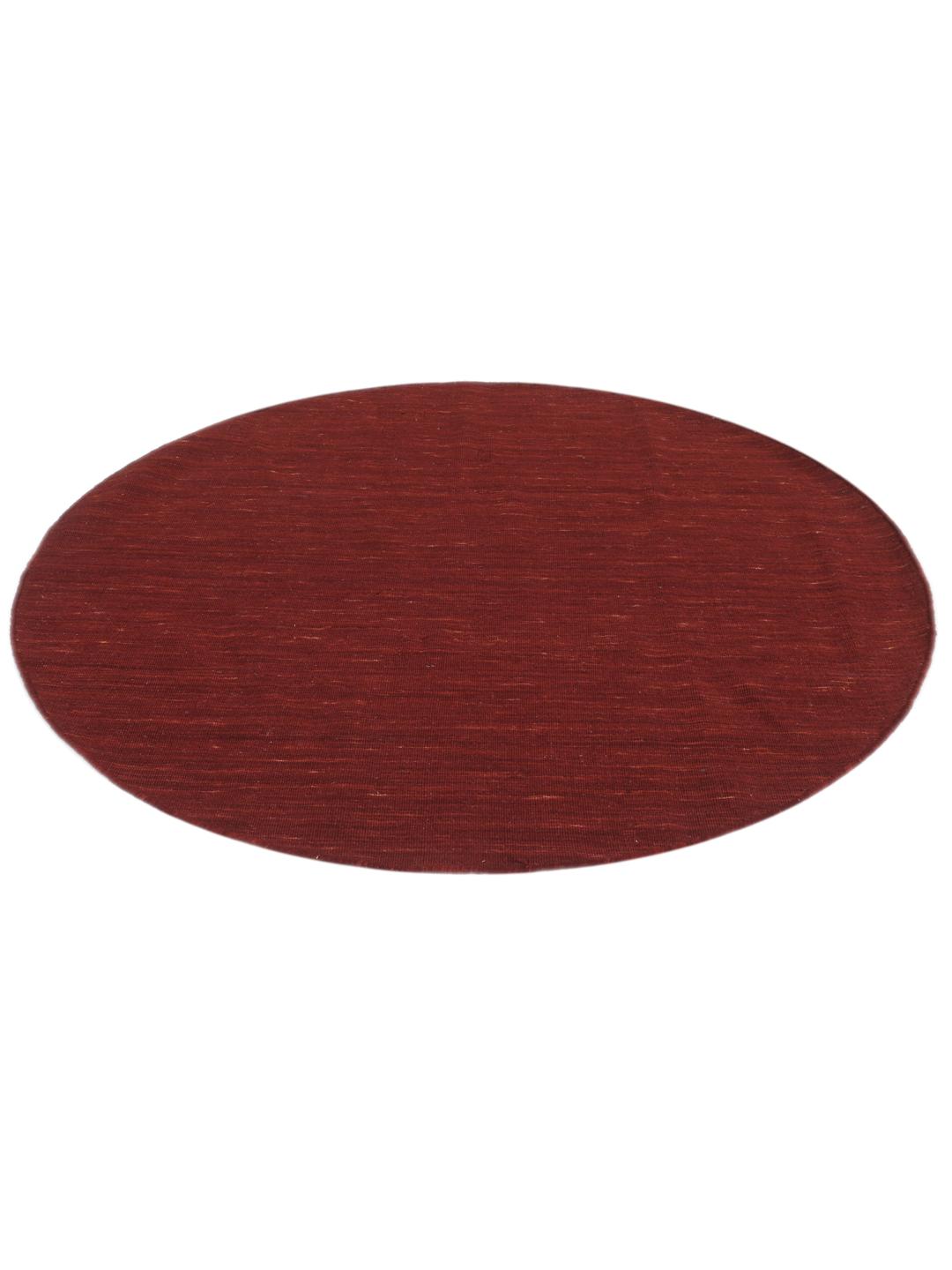 Rugvista core - Handloom flat - Dark Red, Round Ø 150 cm Wool Rug ...