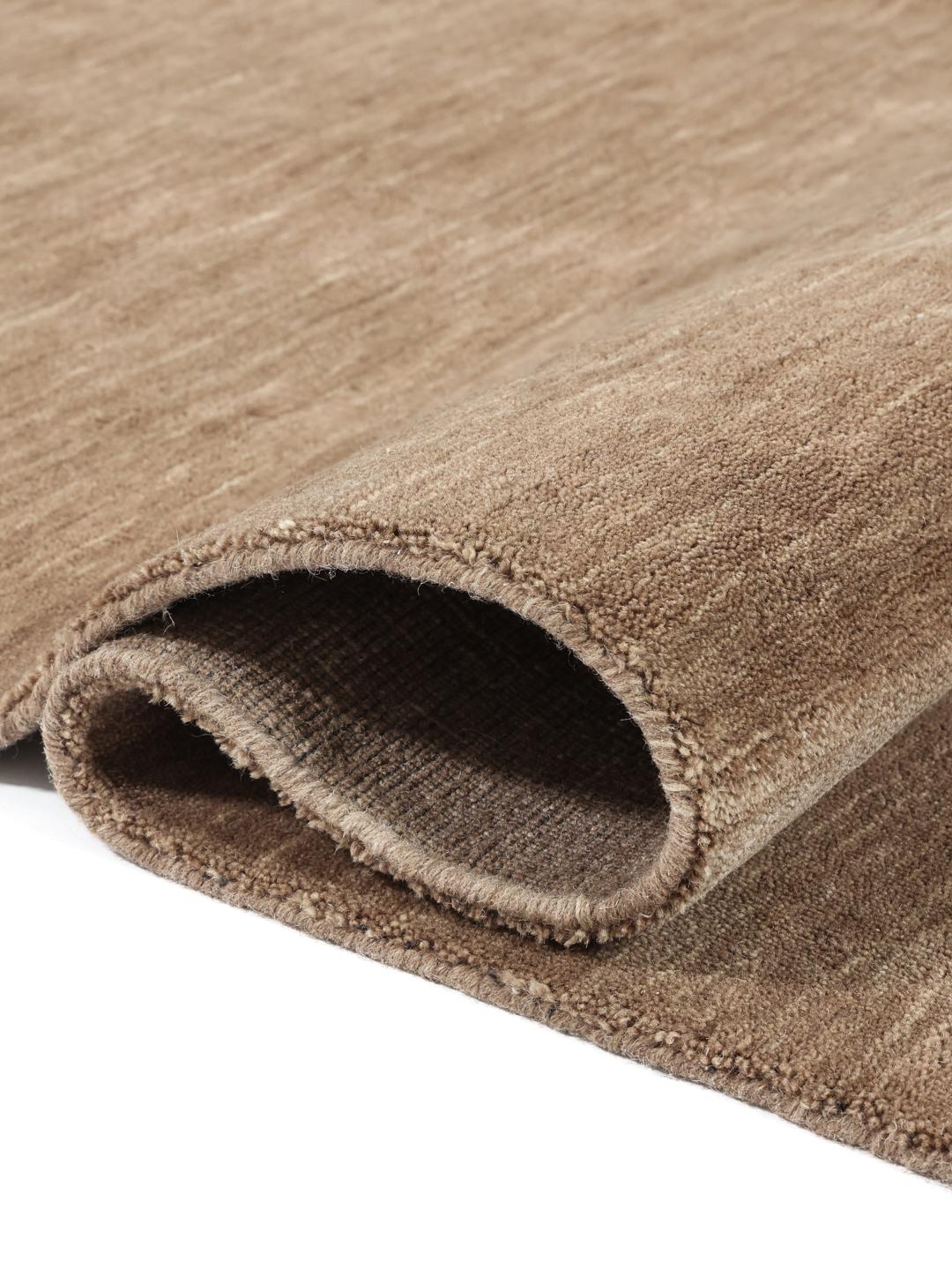 Rugvista premium - Handloom fringes - Lysebrun 100 x 160 cm Ullteppe ...