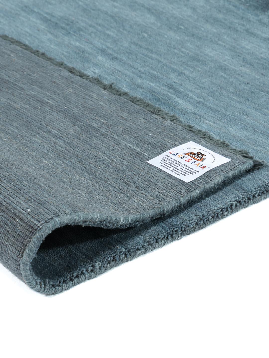 Rugvista premium - Handloom fringes - Mørk Petrol, Avlang 80 x 300 cm ...