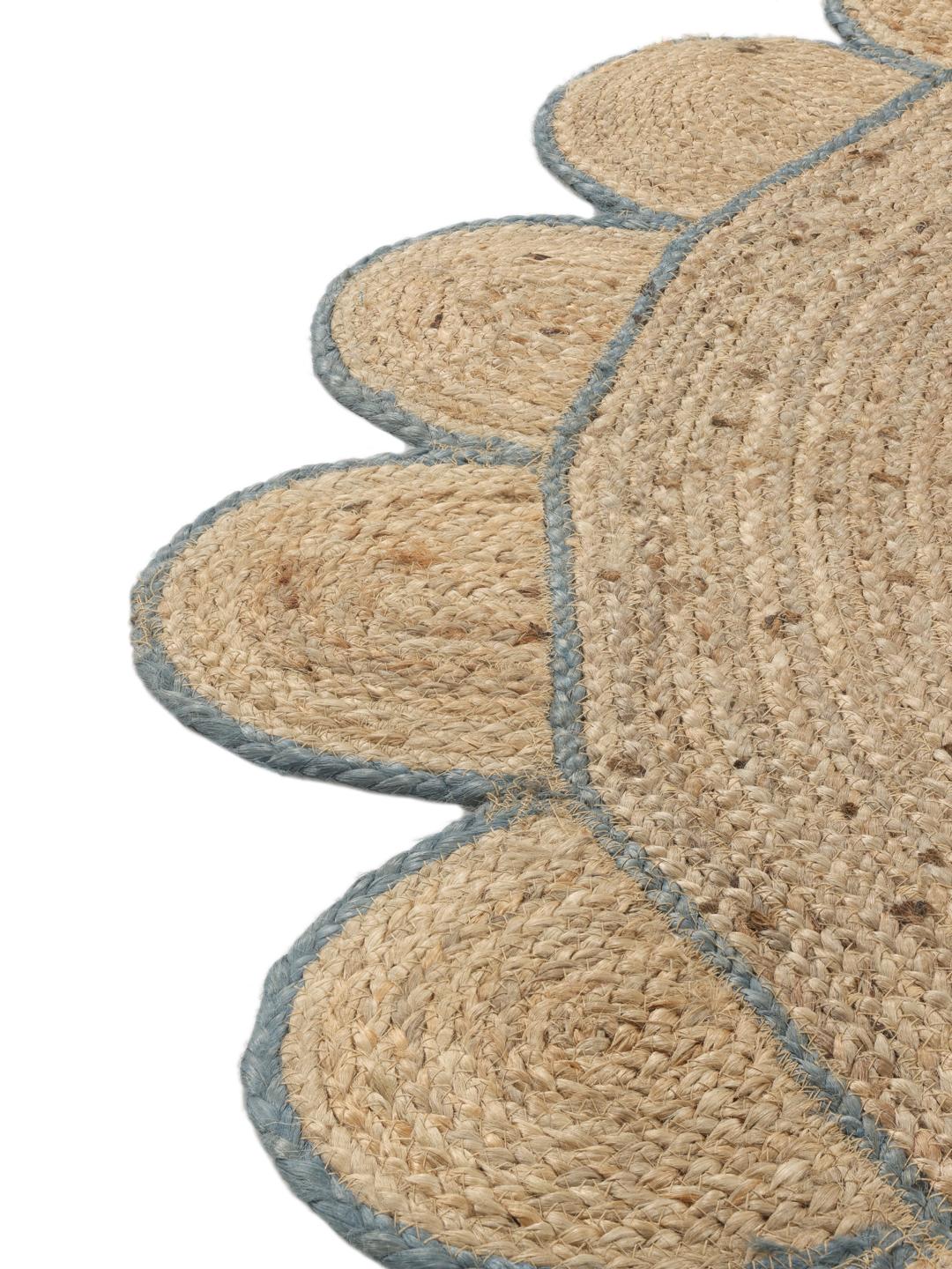 Rugvista essential - Mia - Bež / Plava, Okrugli Ø 150 cm Juteni Tepisi ...