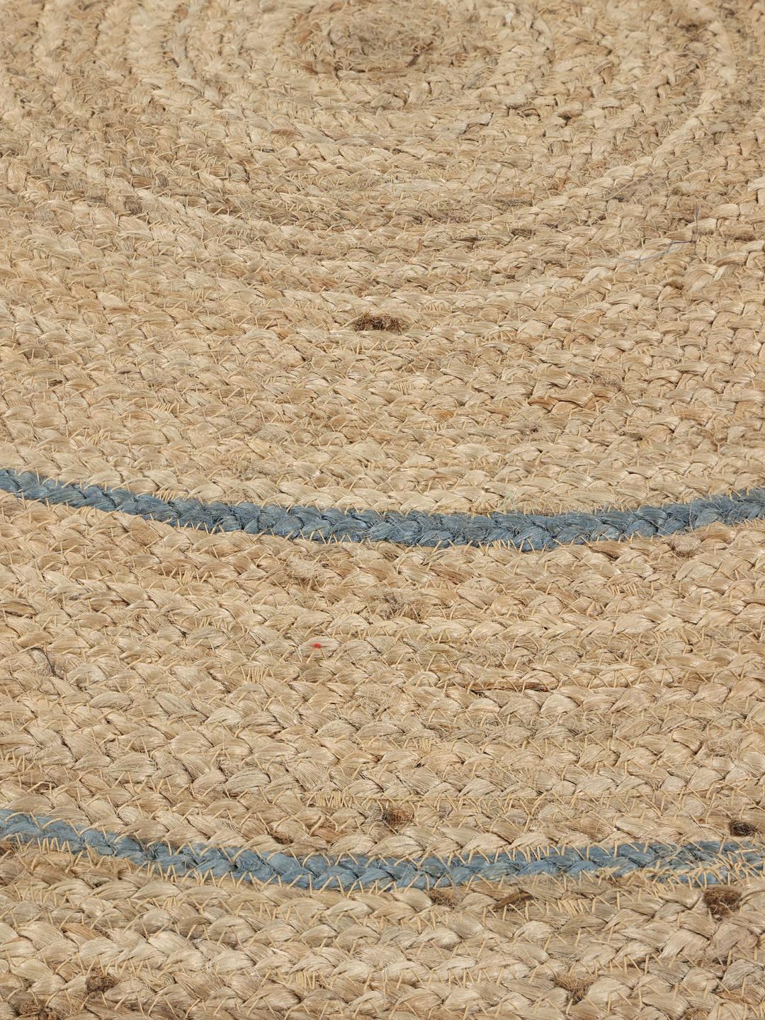 Rugvista essential - Mia - Bež / Plava, Okrugli Ø 150 cm Juteni Tepisi ...