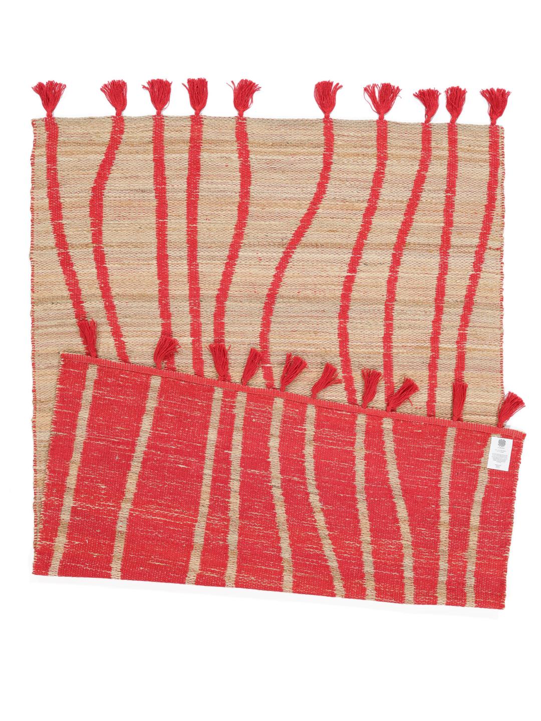 Rugvista core - Waves - Beige / Red 200 x 300 cm Jute Rug - Rugvista