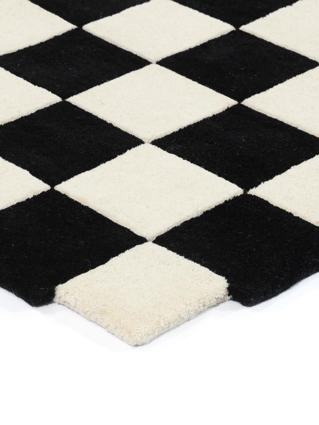 Rugvista premium - Checkmate - Black / White 60 x 90 cm Door Mat - Rugvista