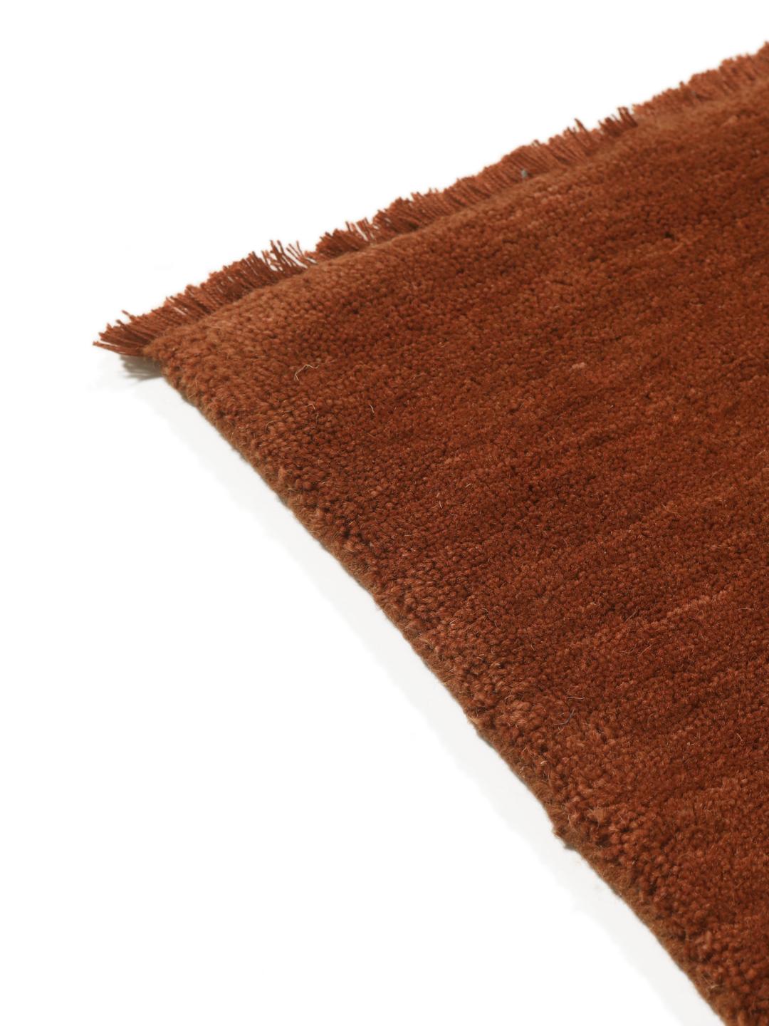 Rugvista premium - Handloom fringes - Ruosteenpunainen 250 x 350 cm ...
