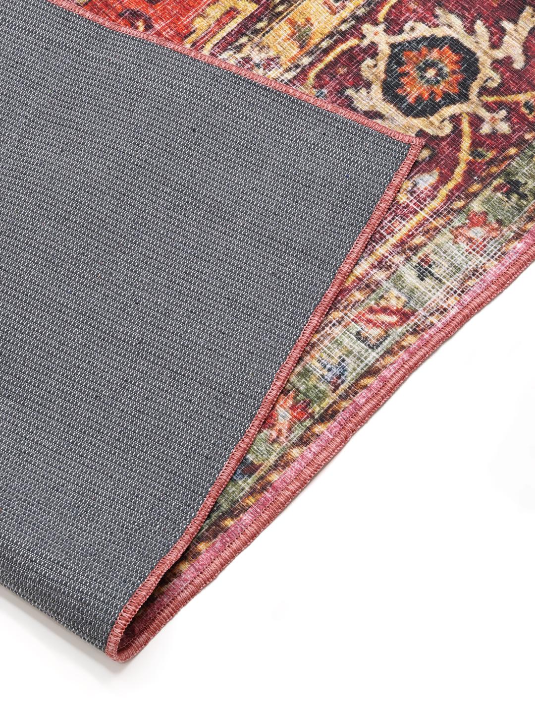 Rugvista essential - Georgia Oriental - Red / Pink 240 x 240 cm Cotton ...