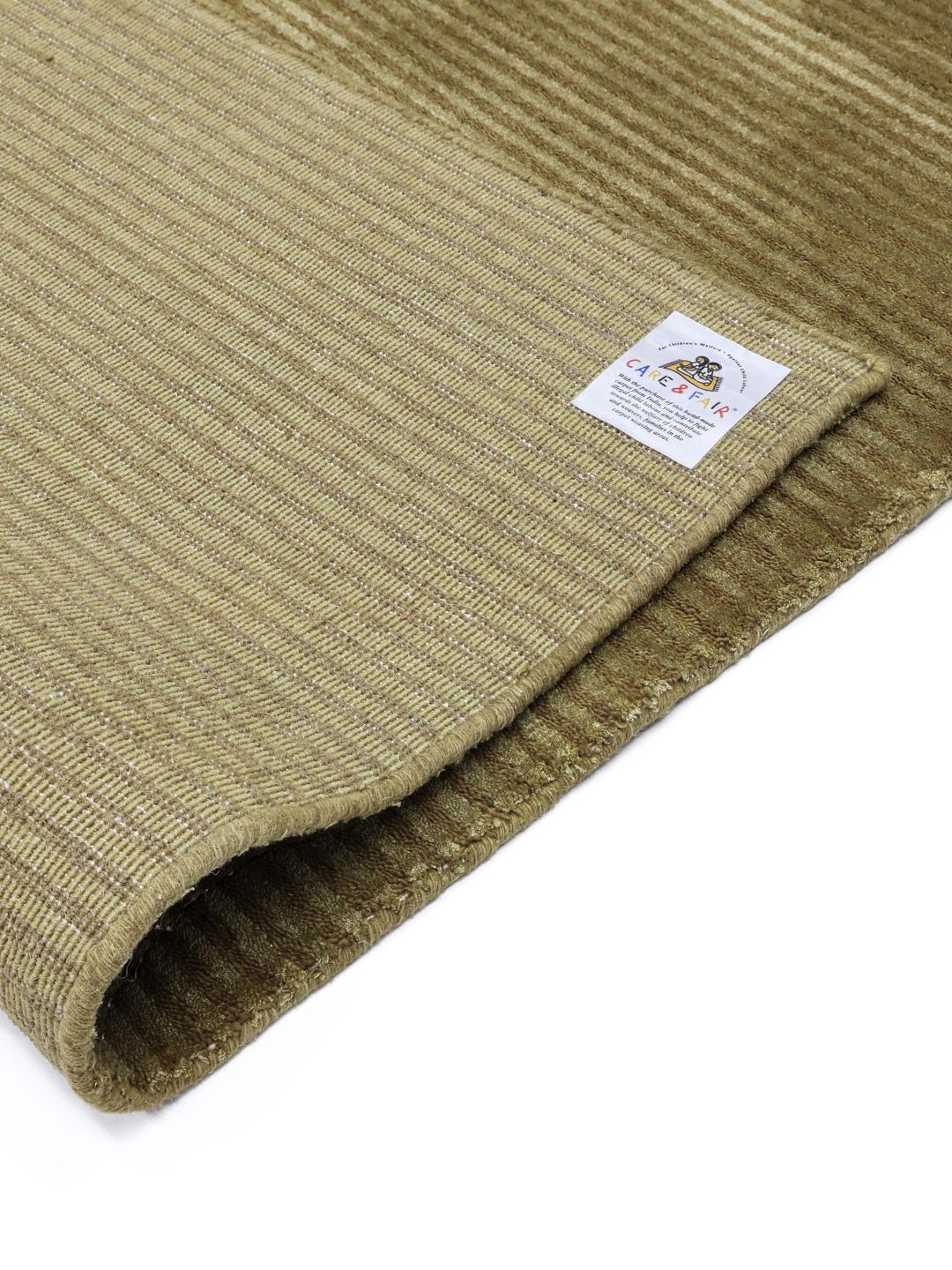 Rugvista premium - Fine Stripe - Olive Green, Runner 80 x 250 cm Rug ...