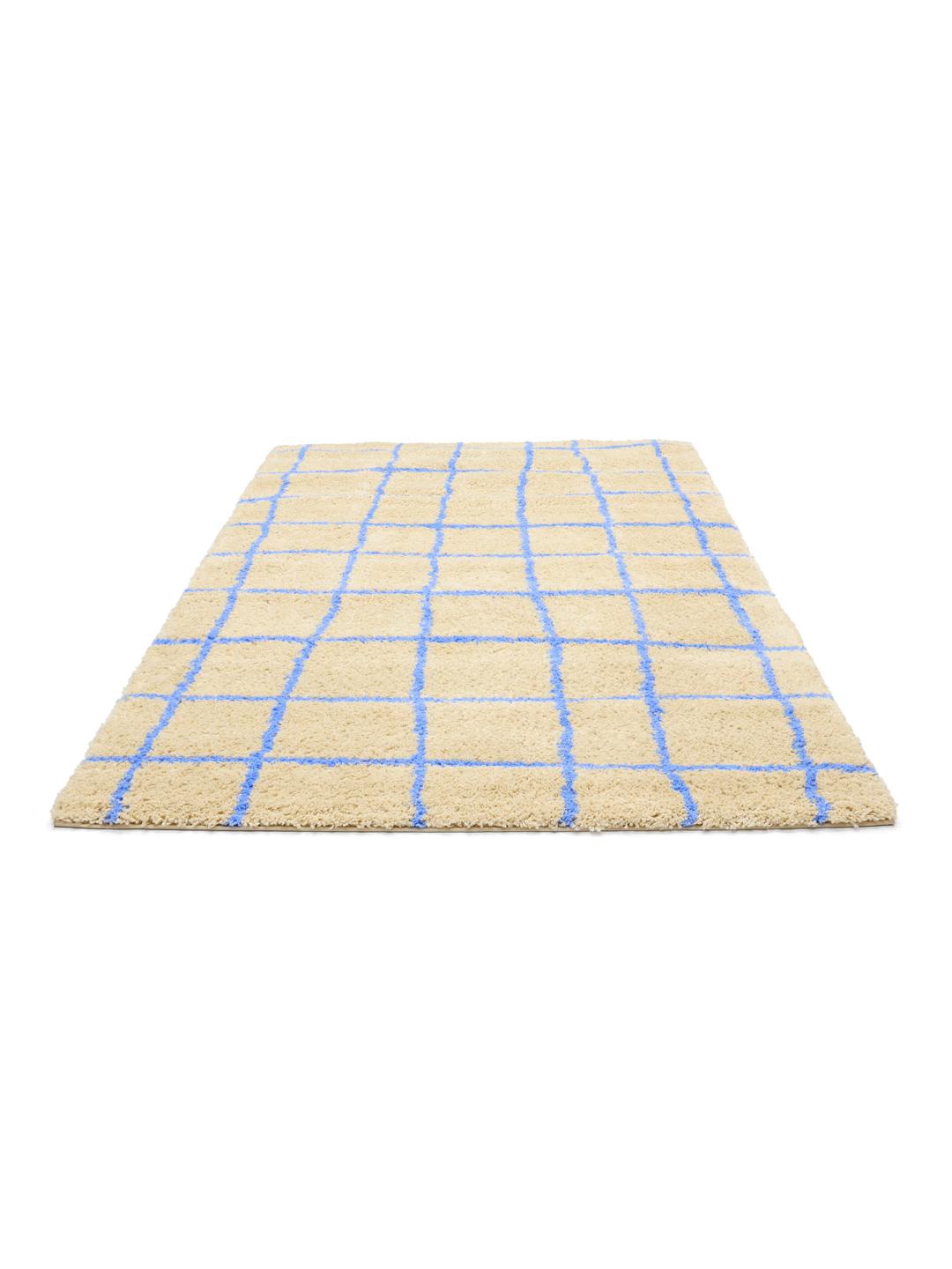 Rugvista essential - Grid - Beige / Blå 200 x 300 cm Matta - Rugvista
