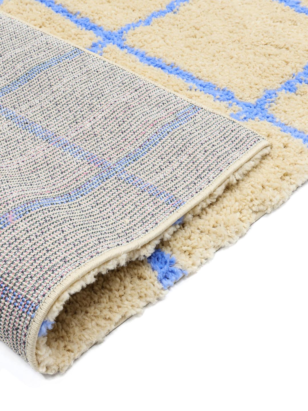 Rugvista essential - Grid - Beige / Blå 200 x 300 cm Matta - Rugvista