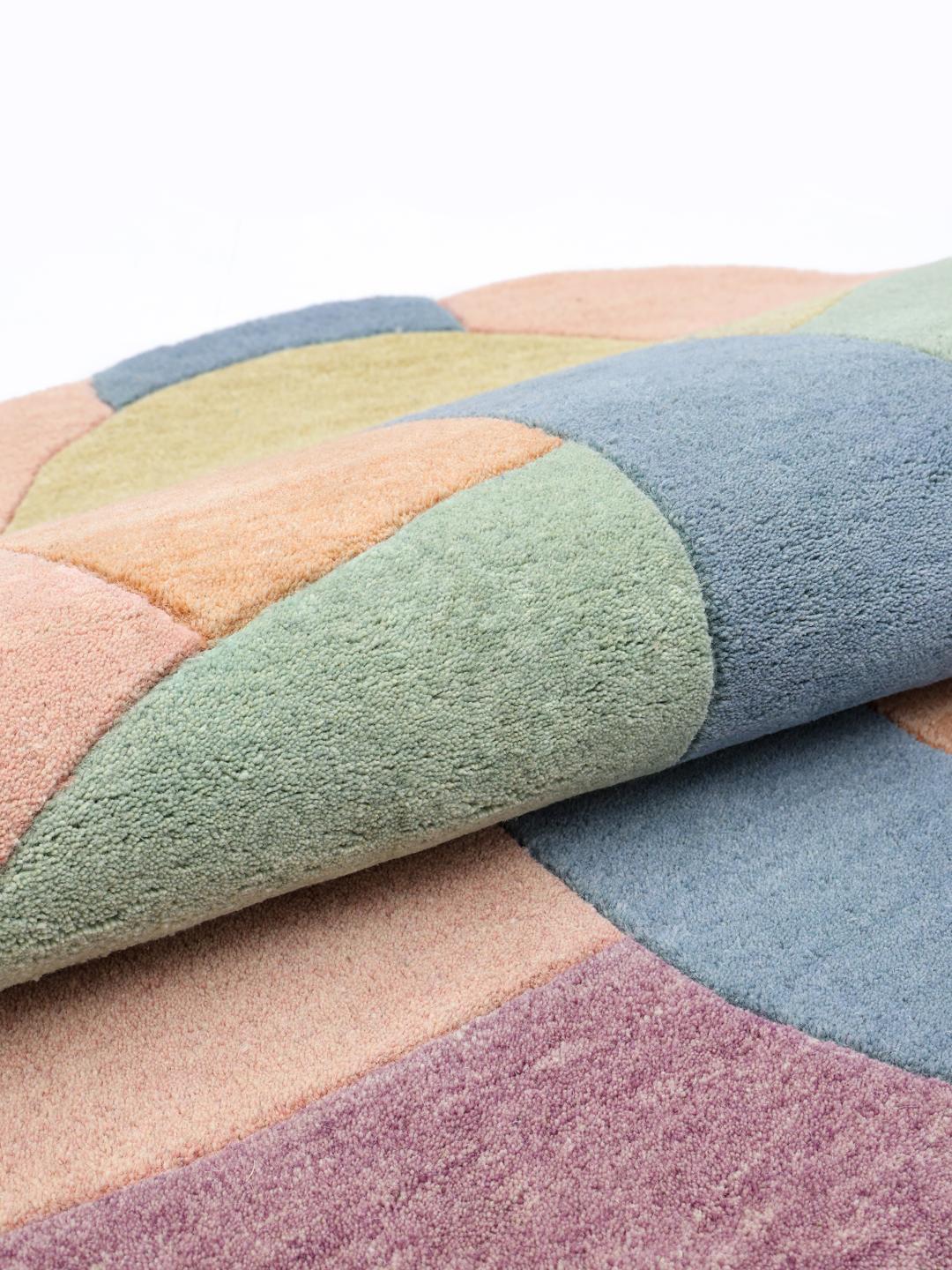 Rugvista premium - Colorful Knot - Multicolor (pastel), Rotund Ø 200 cm ...