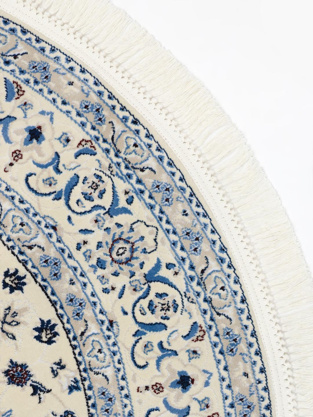 Rugvista core - Nain Emilia - Cream White / Blue, Round Ø 150 cm Rug ...