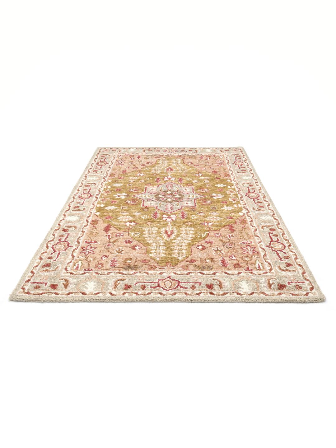 Rugvista premium - Zaria - Rose Clair / Jaune Moutarde 140 x 200 cm ...