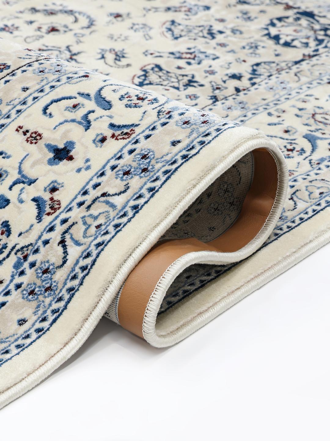 Rugvista core - Nain Emilia - Cream White / Blue 150 x 150 cm Rug ...