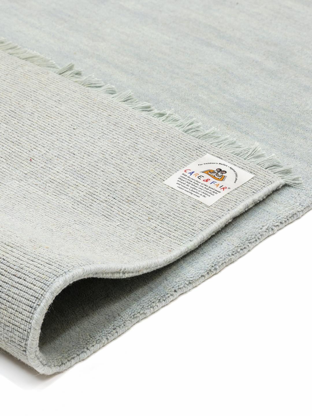 Rugvista premium - Handloom fringes - Gammelblå 200 x 300 cm Ullteppe ...