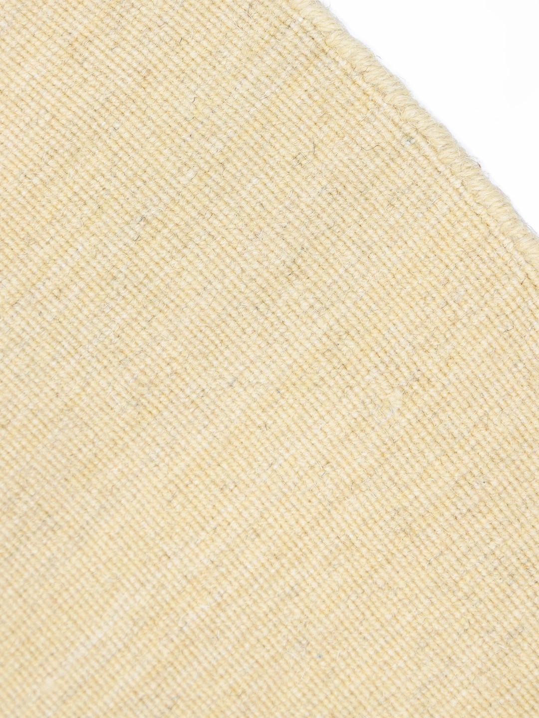 Rugvista core - Handloom flat - Støvet Gul, Rundt Ø 150 cm Ullteppe ...